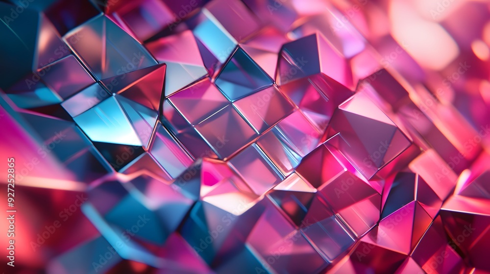 52. "A 3D geometric design with interlocking, faceted shapes and a ...