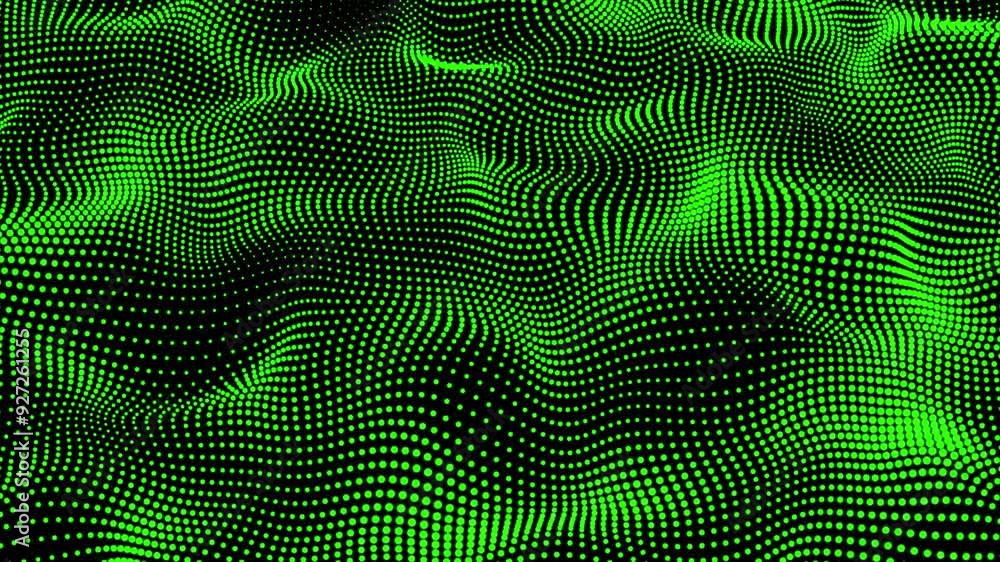 Green color digital dot background animation. Dot pattern with halftone ...