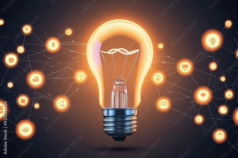 Visual Light Bulb Representing Innovative Ideas and Effective Marketing ...