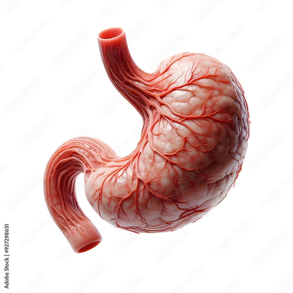 High-Resolution 3D Model of the Human Stomach in Transparent PNG Format ...
