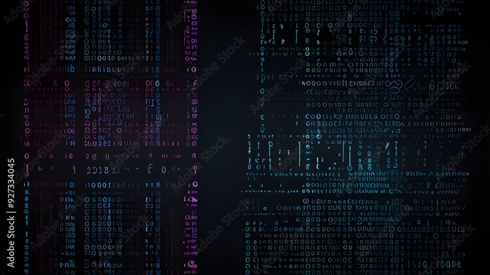 Technology background with plexus effect. Big data concept. Binary ...