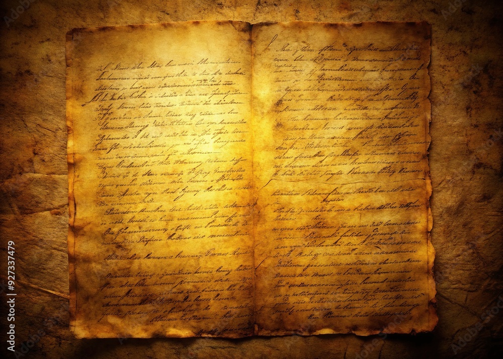 vintage document yellowed aged worn distressed aged parchment ...