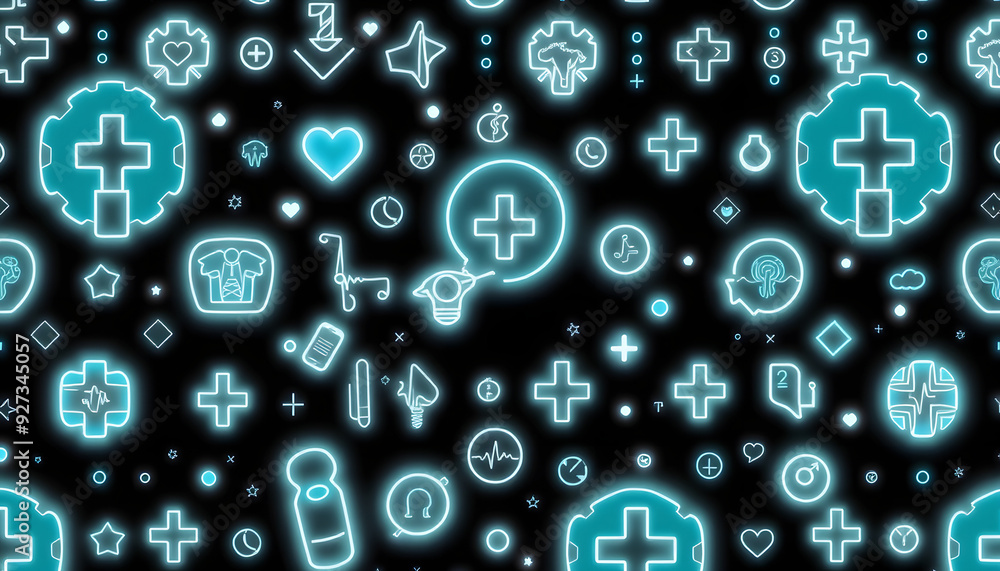 health care icon pattern and medical innovation background concept ...