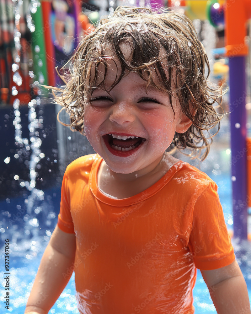 Professional photo of a child having the best time ever in a water ...