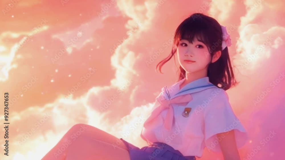 seamless looping 4k time-lapse animation video background of an anime ...