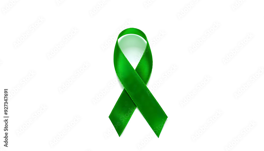 Green ribbon. Scoliosis, Mental health and other, awareness symbo ...