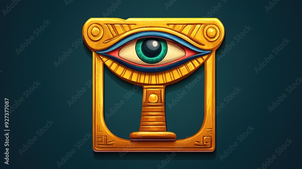 Square Slot Symbol with Bright Colors in Egyptian Style Featuring the ...