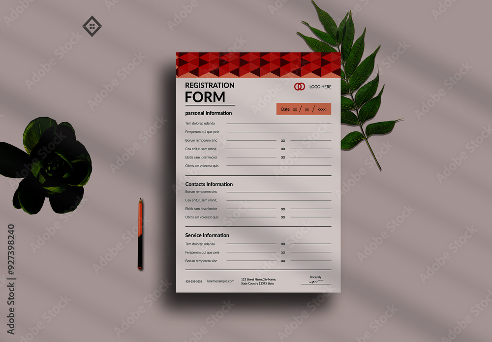 Registration Form Template Stock Template | Adobe Stock