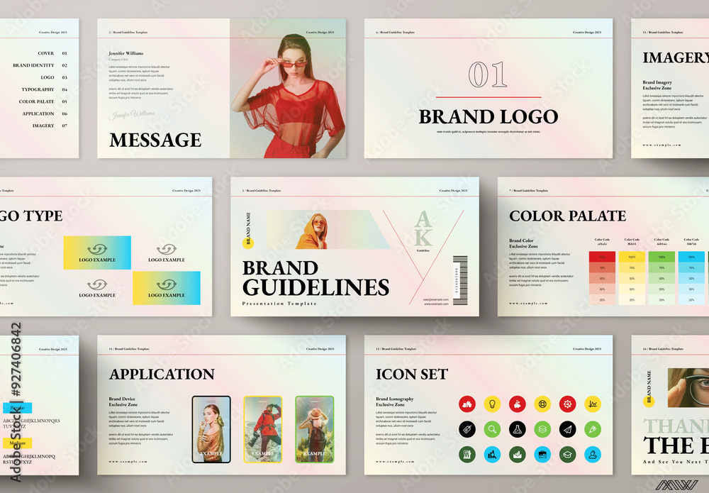 Brand Guidelines Presentation Template Stock Template | Adobe Stock
