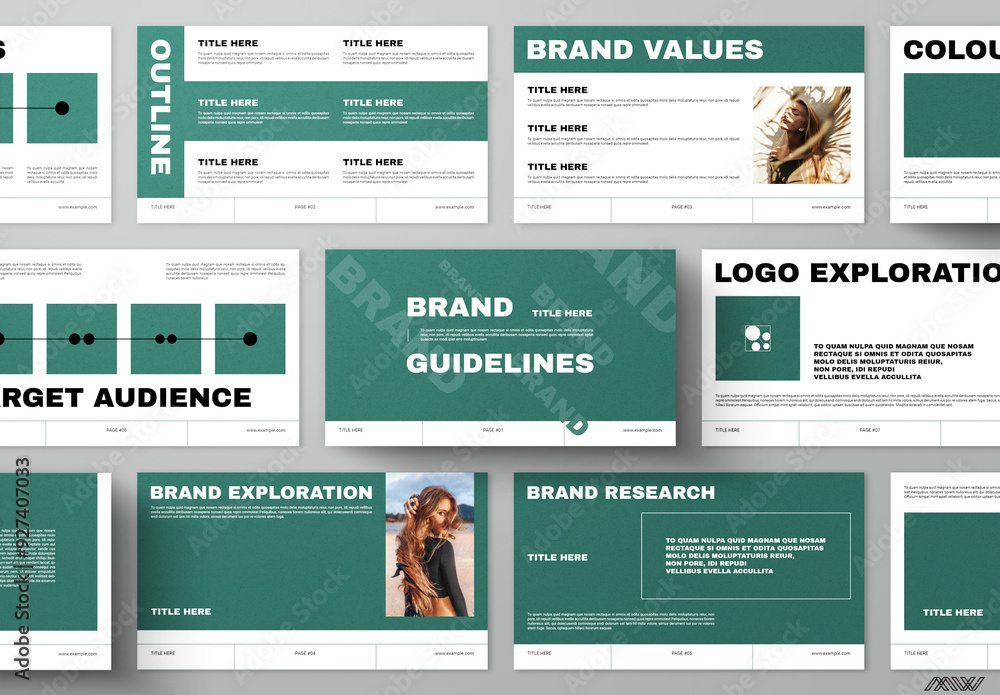 Modelo de Clean Brand Guidelines Template do Stock | Adobe Stock