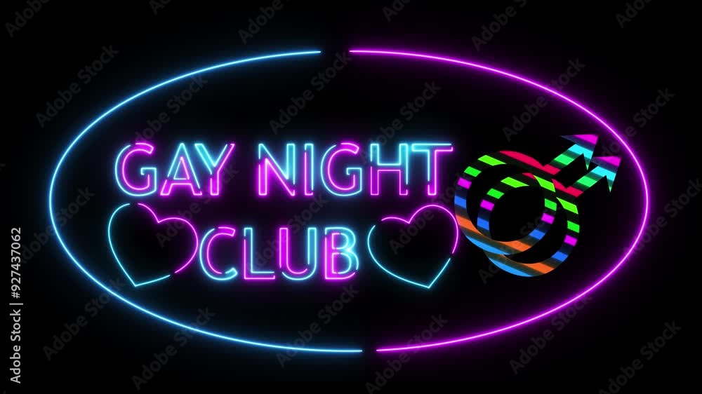 Gay Night Club Neon Text Animation With Gay Sign. Nigh Club Of Gay Love ...
