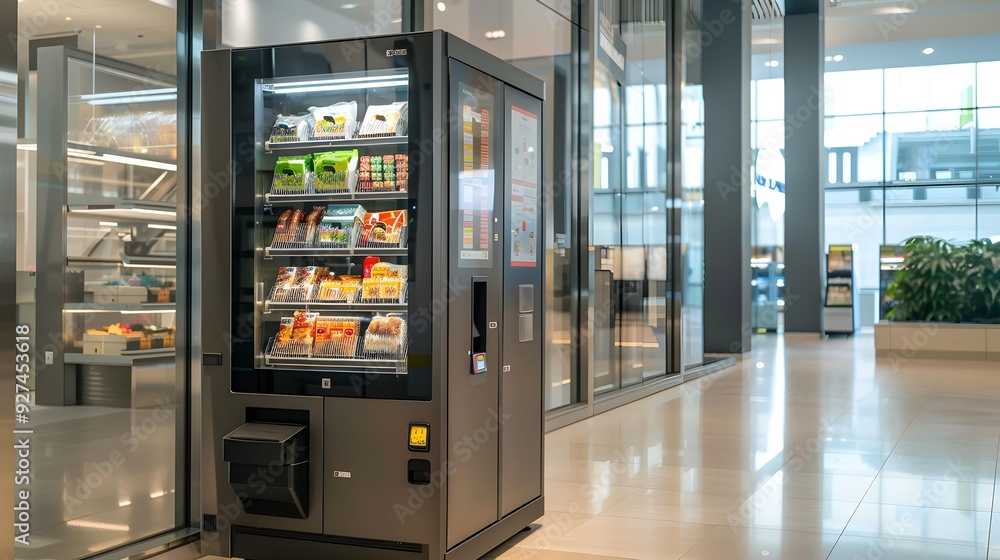 A smart vending machine in a mall modern style, minimalism. Uncluttered ...