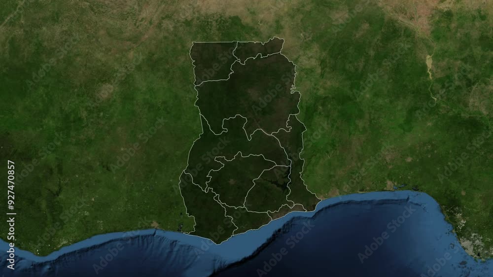 Zoom from Earth to Ghana. (with Provinces) World map province animation ...