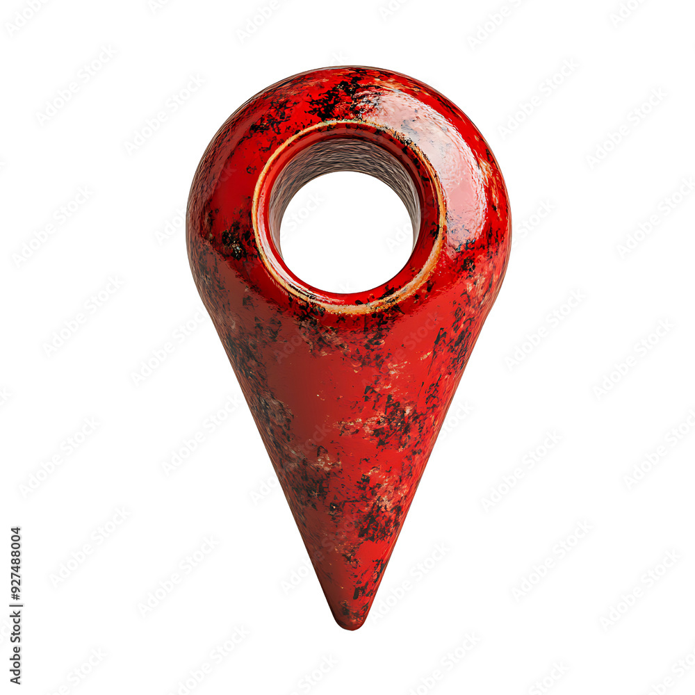 Rustic red metal cone with a central hole isolated on transparency PNG ...