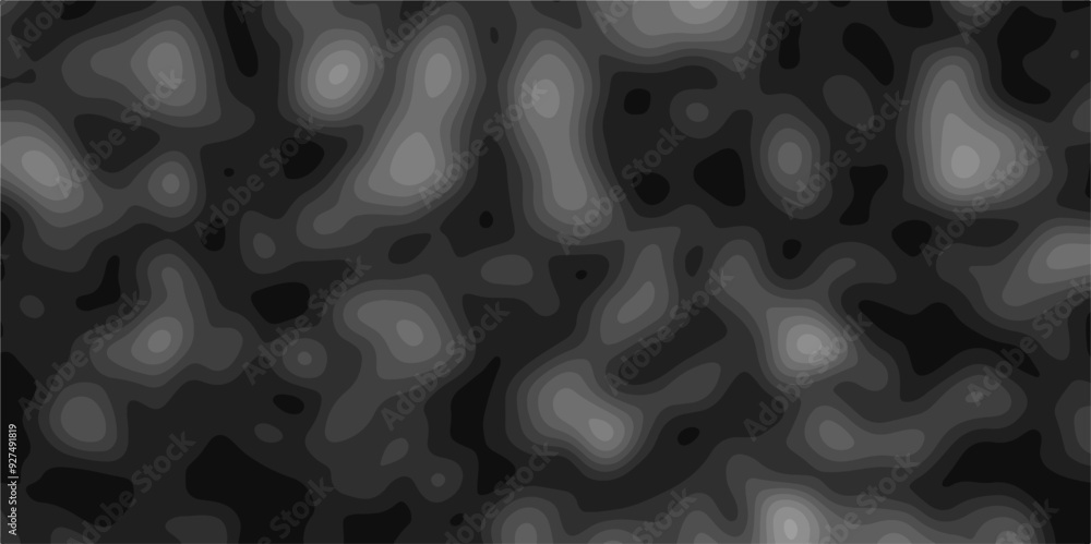Gray Stylized topographic contour map. Abstract lines or wavy backdrop ...