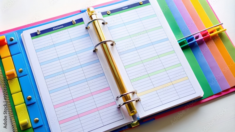 Colorful and organized binder with a customizable daily schedule and to ...