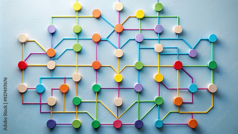 Colorful diagram illustrating a decision tree with branching paths and ...