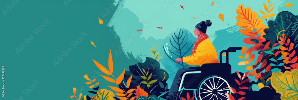 International Day of Persons with Disabilities. Woman in a wheelchair ...