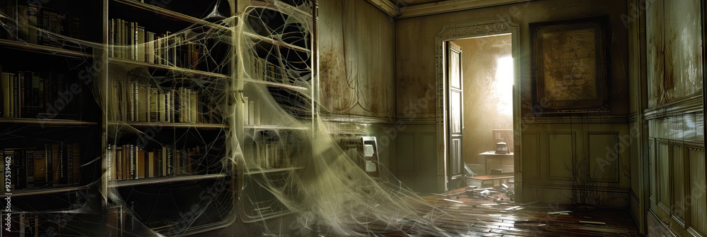 Forgotten Corner: A neglected bookcase, its worn spines peeking out ...