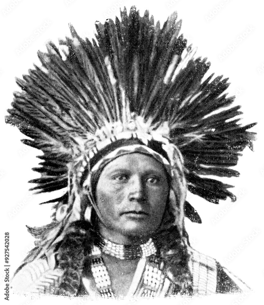 American peoples. Portrait of Ute. The Ute are the Native American ...