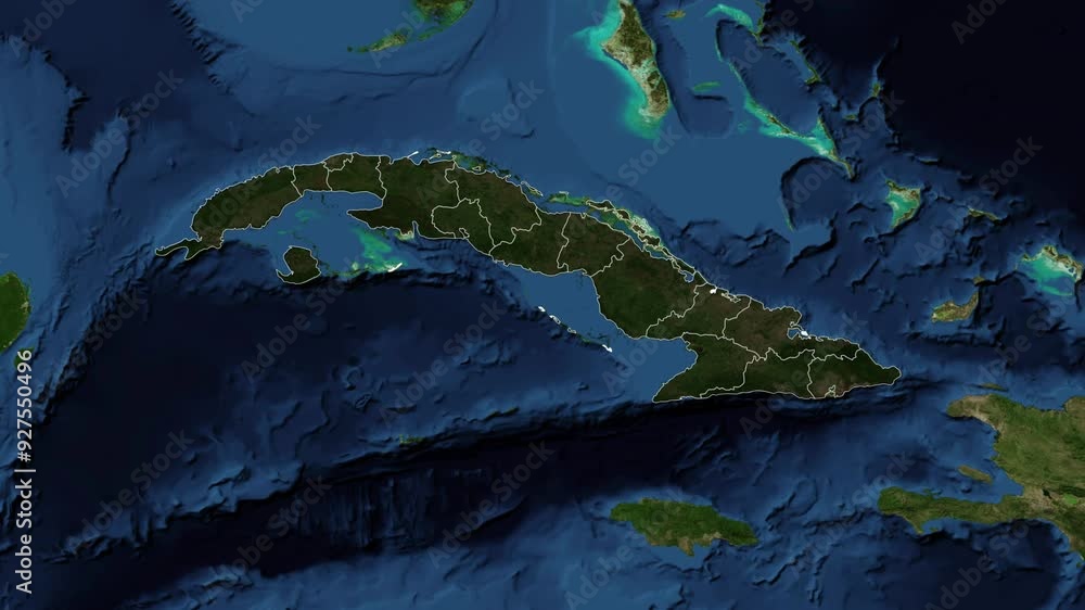 Zoom from Earth to Cuba. (with Provinces) World map animation with ...