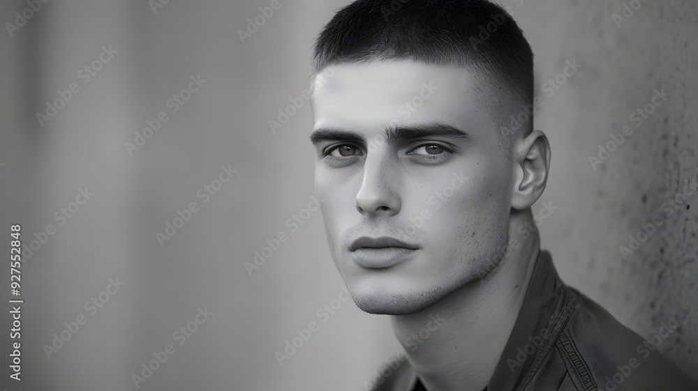 Classic and Timeless Crew Cut Hairstyle for the Professional Man Stock ...