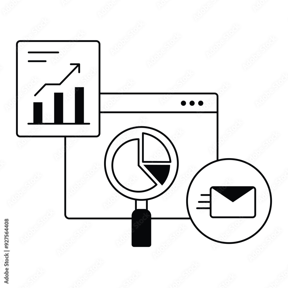 An icon symbolizing the integration of digital marketing strategies ...