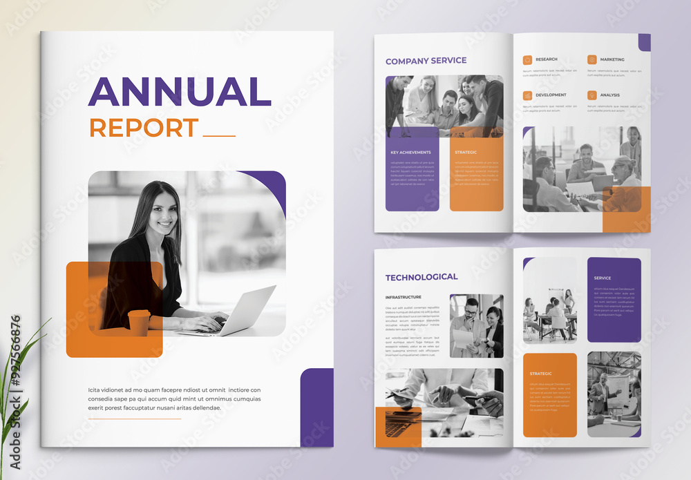 Annual Report Layout Stock Template | Adobe Stock