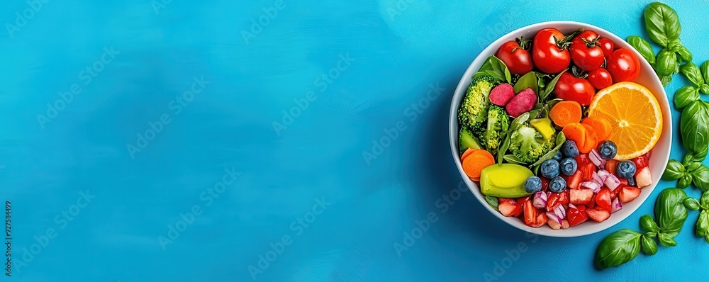 Healthy food swaps top view cooking theme animation Triadic Color ...