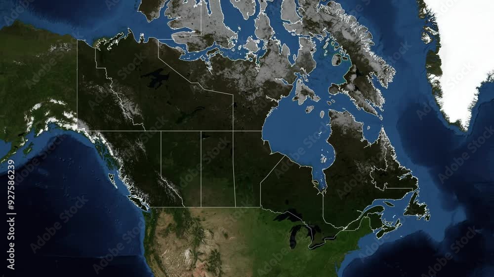 Zoom from Earth to Canada. (with Provinces) World map province ...