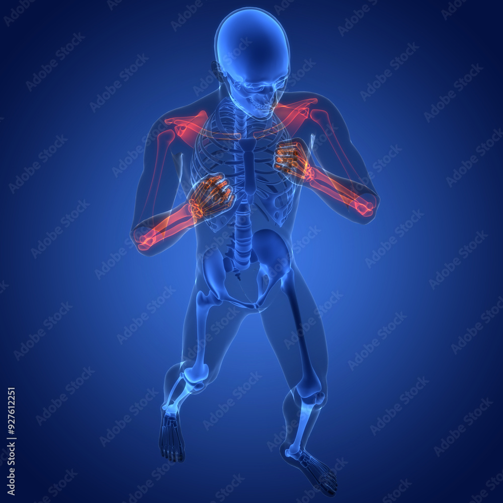 Human Skeleton System Upper Limb Bone Joints Anatomy Stock Illustration ...