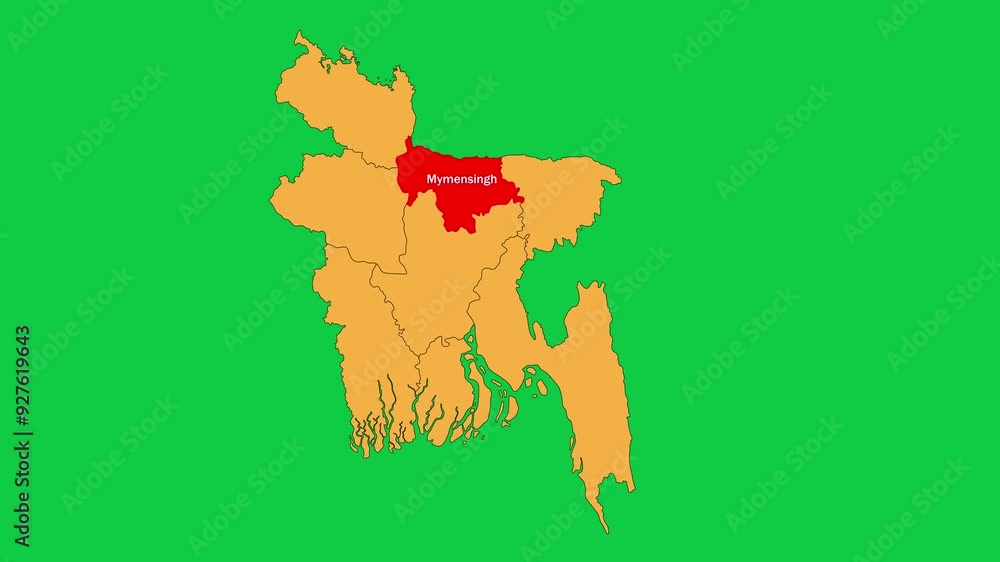 Mymensingh map animated video. Map Highlighted on the Bangladesh map ...