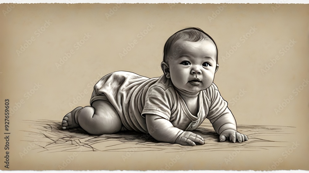 Hand Crafted Sketch of a Child, Detailed Pencil Drawing of a Kid ...