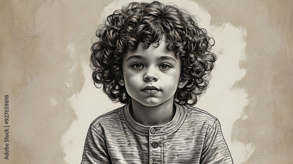 Hand Crafted Sketch of a Child, Detailed Pencil Drawing of a Kid ...