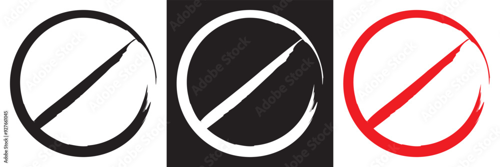 Forbidden sign in red white and black ink stamp. Forbidden empty ...