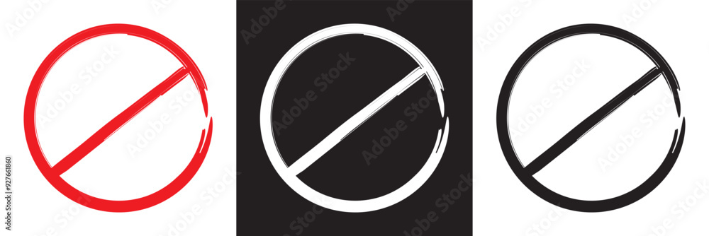 Forbidden sign in red white and black ink stamp. Forbidden empty ...