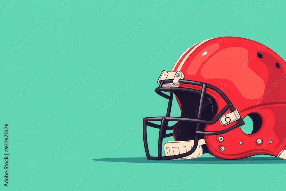Victory lap with helmets held high in American football flat design ...