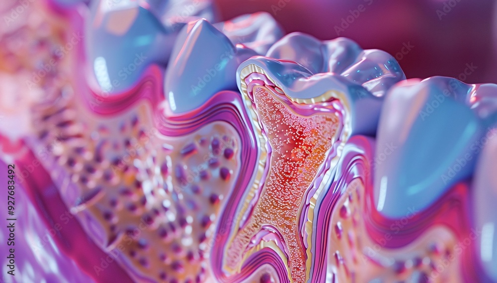 Detailed cross-sectional image of a healthy human tooth highlighting ...