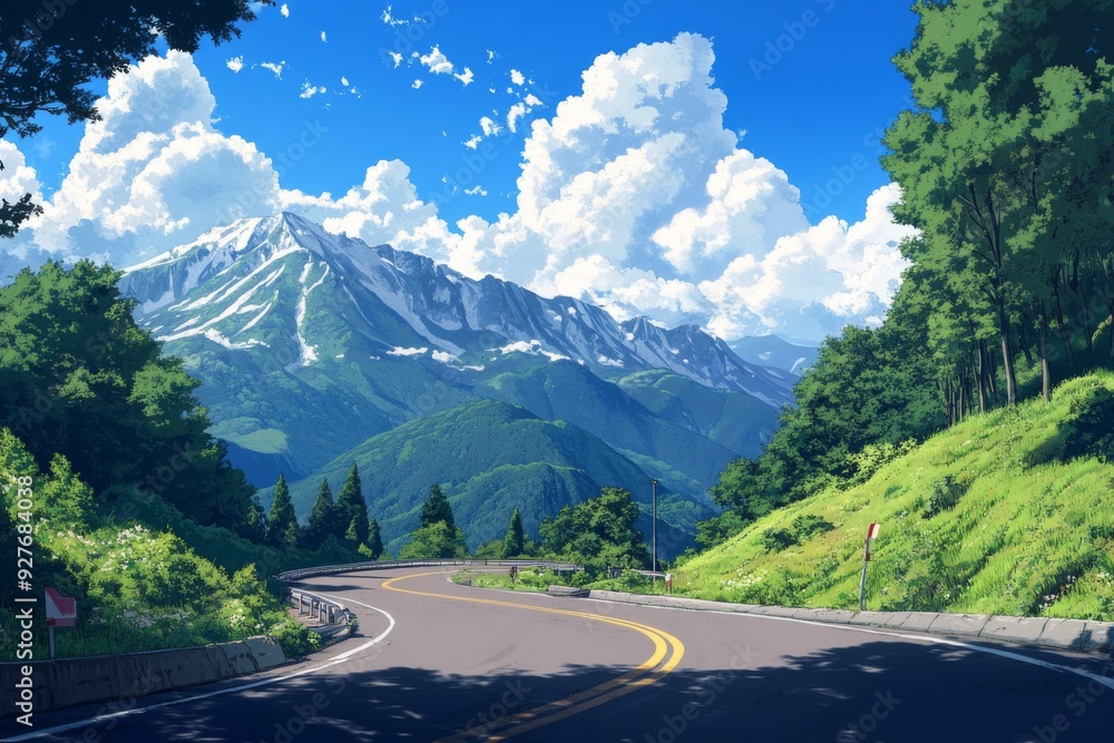 Summer Sizzle on Akagi's Winding Roads: anime-style Enchanted Mountain ...