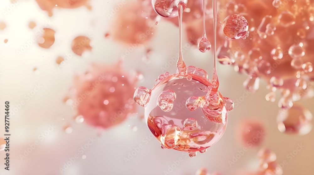 cosmetic tincture Oil drop on skin cell, Skin Repair, moisturizer ...