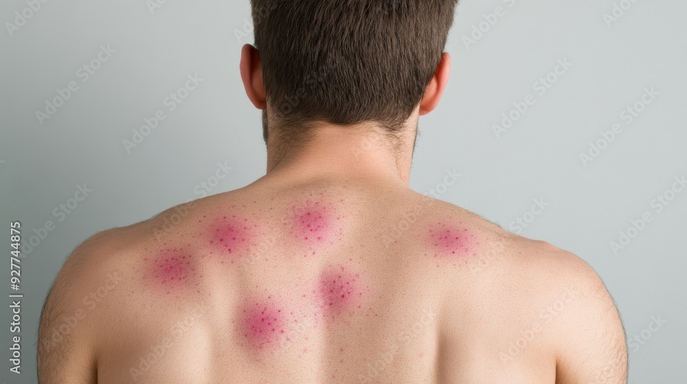 Monkeypox, Close-up of a medical illustration showing a characteristic ...