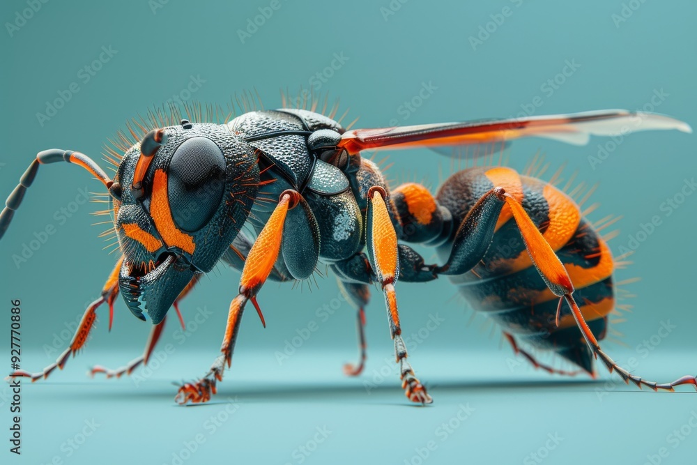 Wasp Macro: A Detailed Macro Shot of a Wasp with Striking Detail and ...