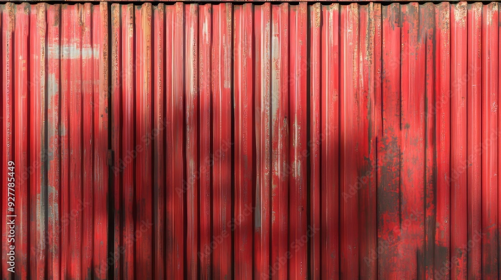 Isolated illustration of red metal roof siding, combining warehouse ...