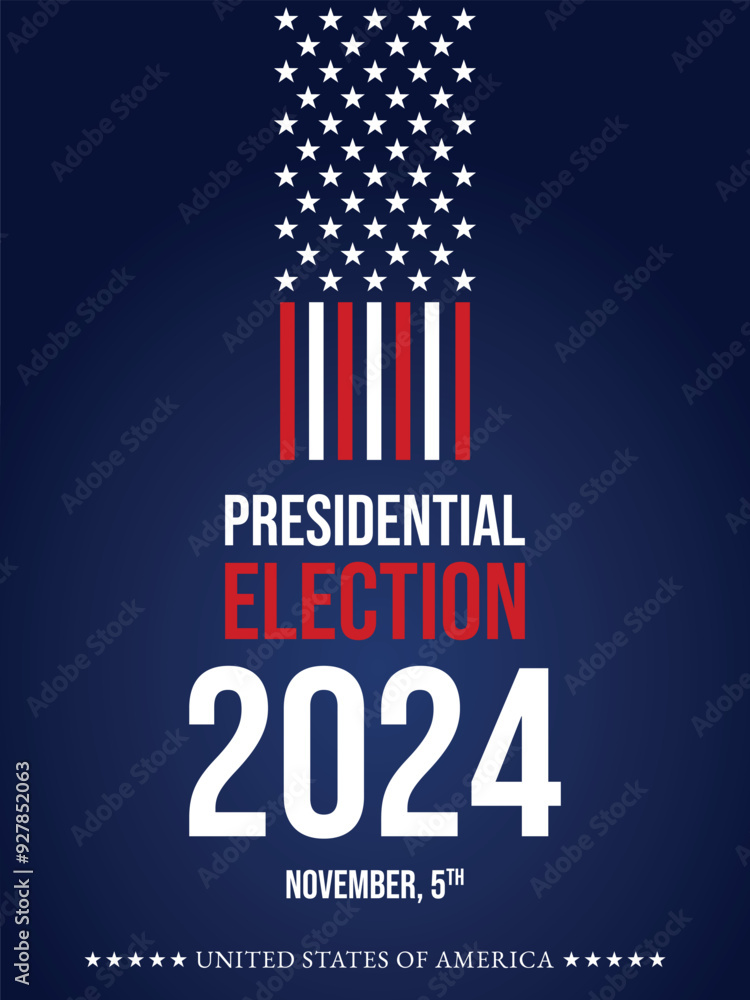 USA 2024 Presidential Election background with American flag colors ...