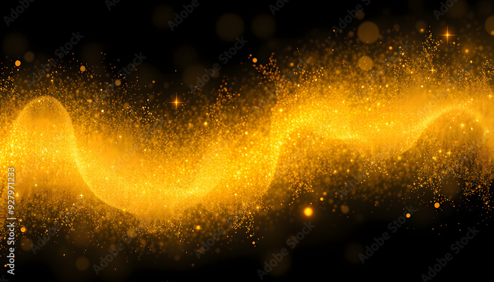 Golden powder dust luxury border frame. Magic shining gold dust ...