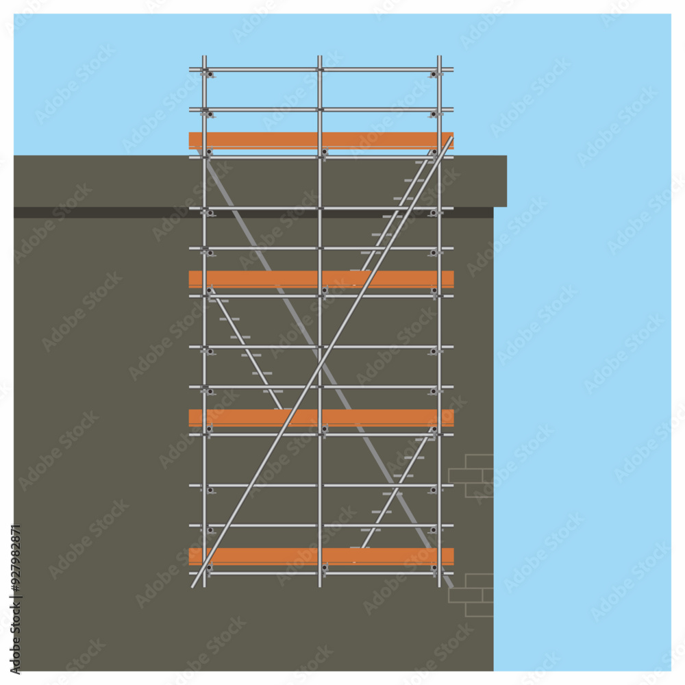 Hanging and cantilever scaffolding installation at high rise building ...