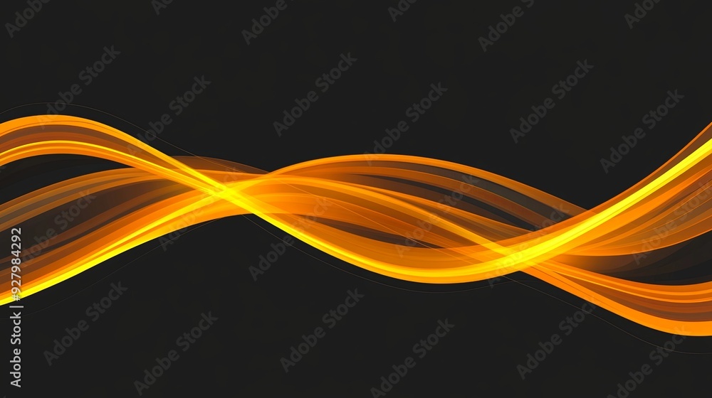 Technical vector art featuring orange wavy lines on a black background ...