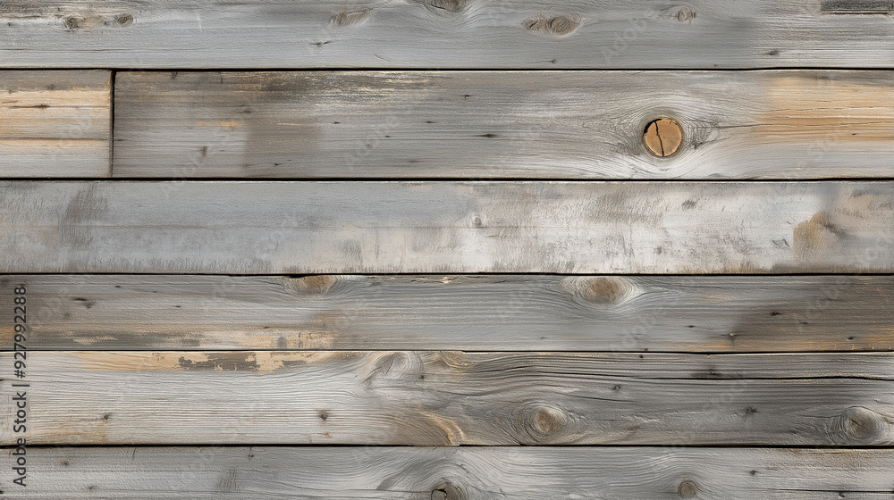 weathered barn wood texture in faded gray tones with visible knots and ...