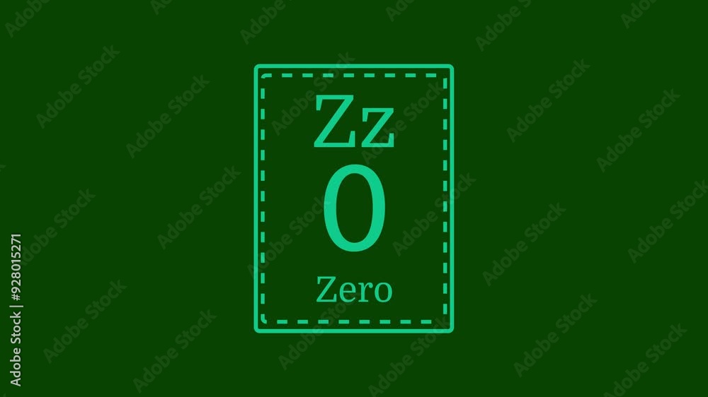 Letter z for zero 2d cartoon style card for little kids animation on ...