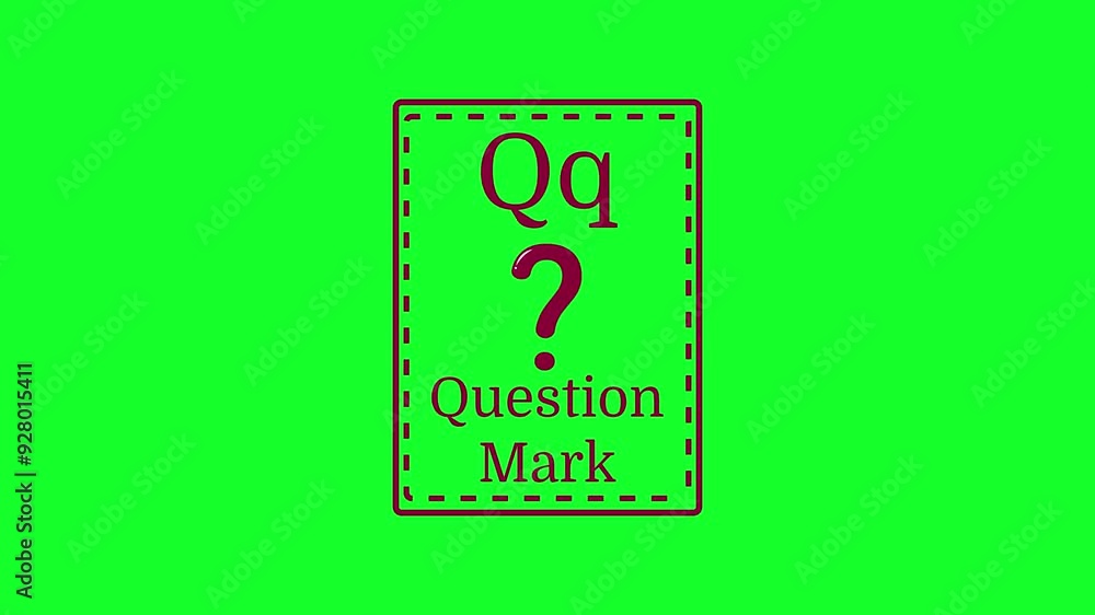 Letter q for question mark 2d cartoon style card for little kids ...